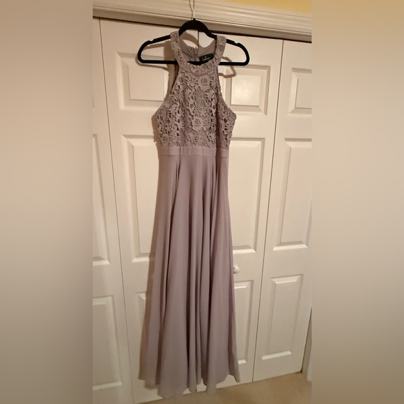 Lulus | Dresses | Lulus Grey Lace Maxi Dress | Poshmark